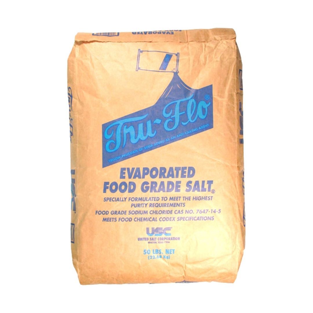 Tru-Flo Vacuum Granule Salt, 50 lb|NTFOODS