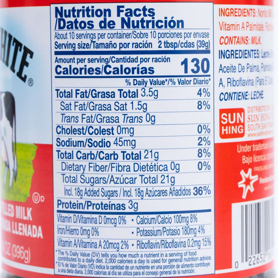 Sweetened Condensed Milk Nutrition